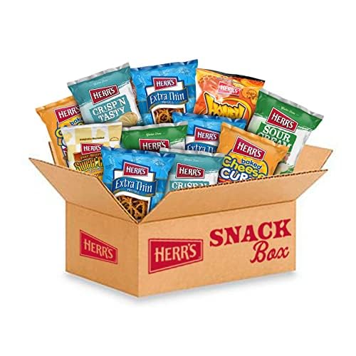 Herrs Snacks Variety Pack, Potato Chips, Pretzels, Popcorn, Cheese Cur ...