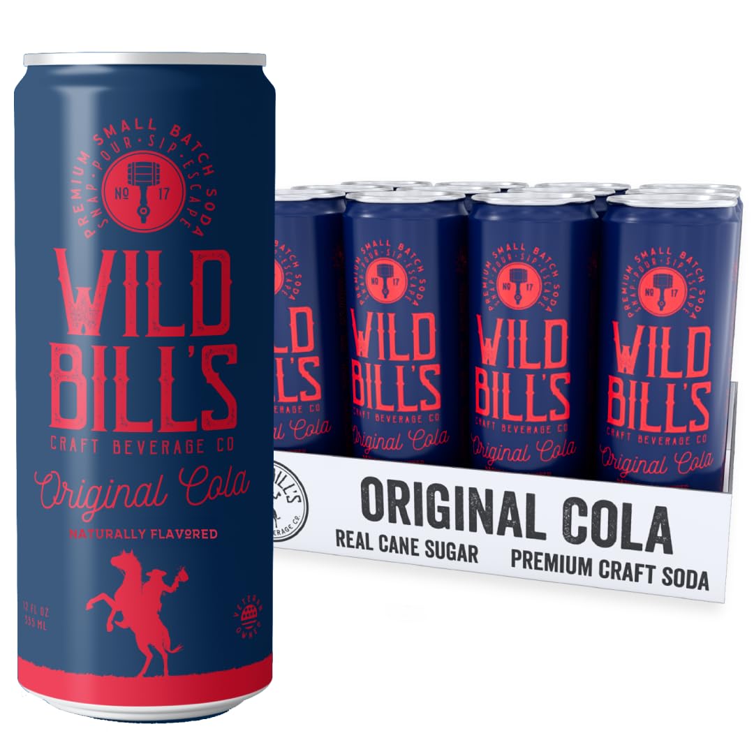 Wild Bills Original Cola Soda - Caffeine Free, Pure Cane Sugar, Vegan ...