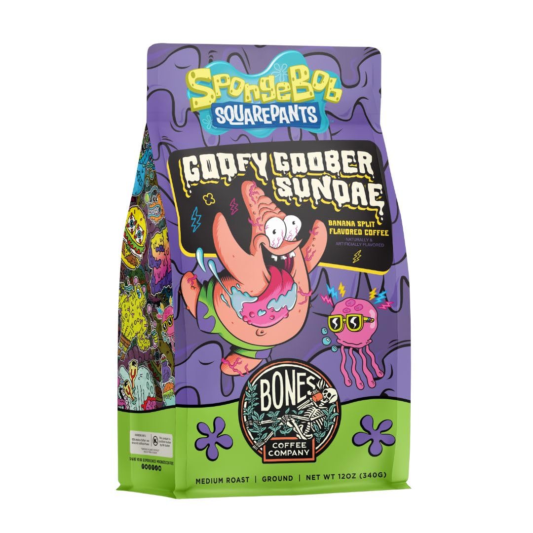 Bones Coffee Company Spongebob Goofy Goober Sundae, Banana Split Flavo ...