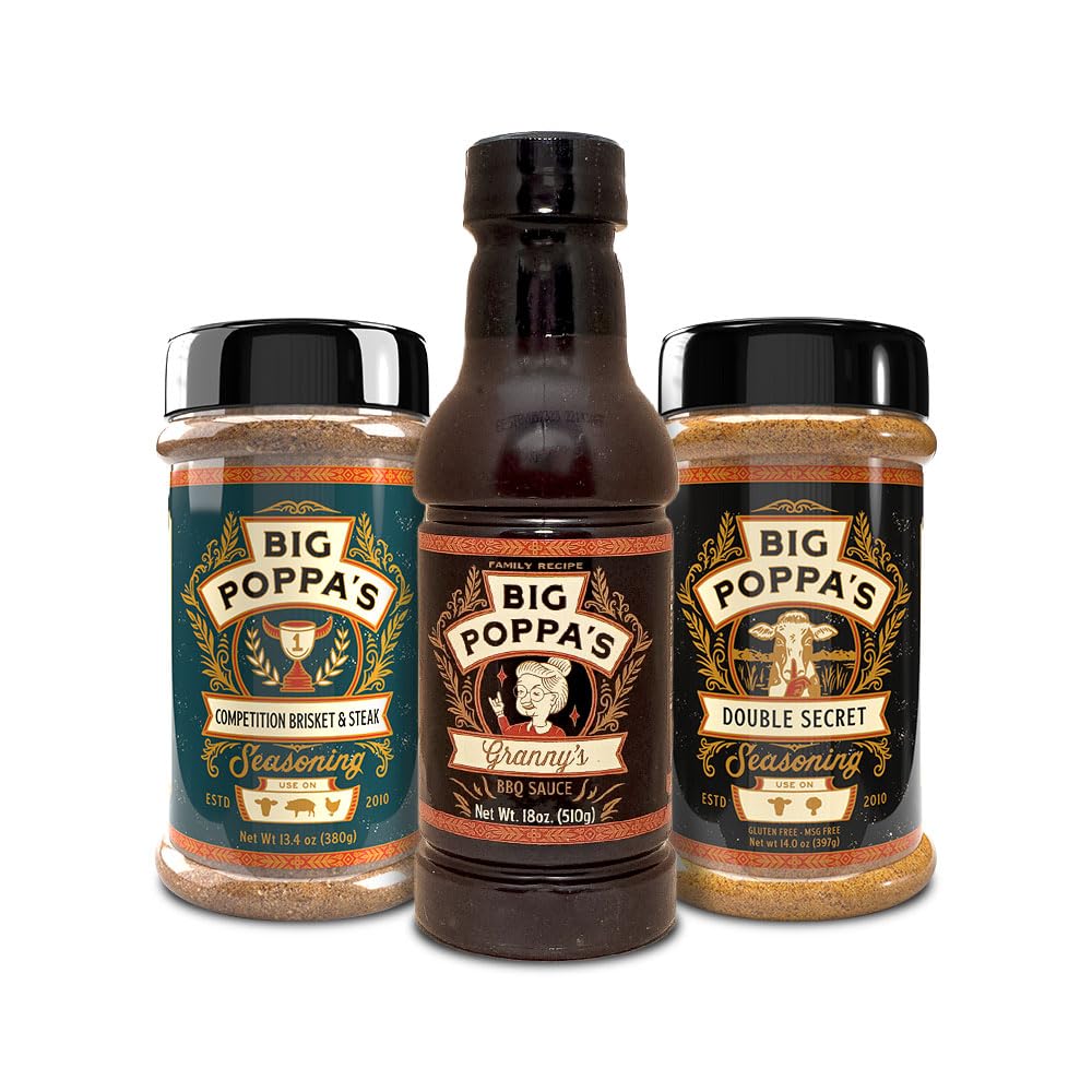 Big Poppa Smokers BBQ Seasoning Trio – Steak Seasoning, BBQ Rub & Sauc ...
