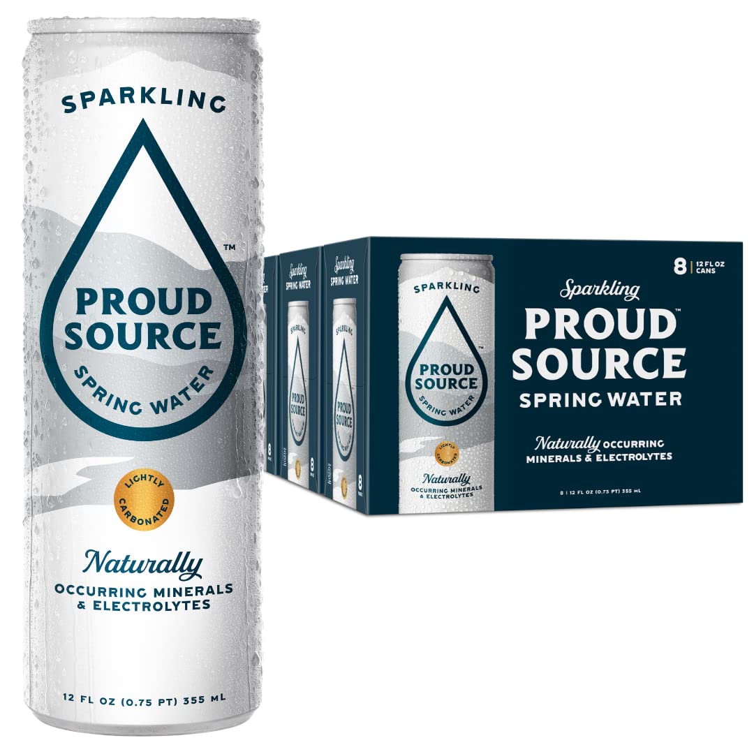Proud Source Sparkling Spring Water, Natural Minerals, BPA-Free, 12 oz ...