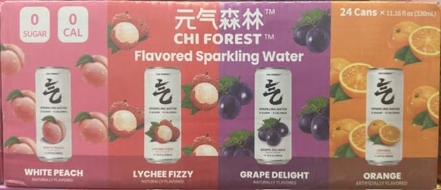 Chi Forest Flavored Sparkling Water Variety Pack, 24 Cans/11.5 Fl Oz ...