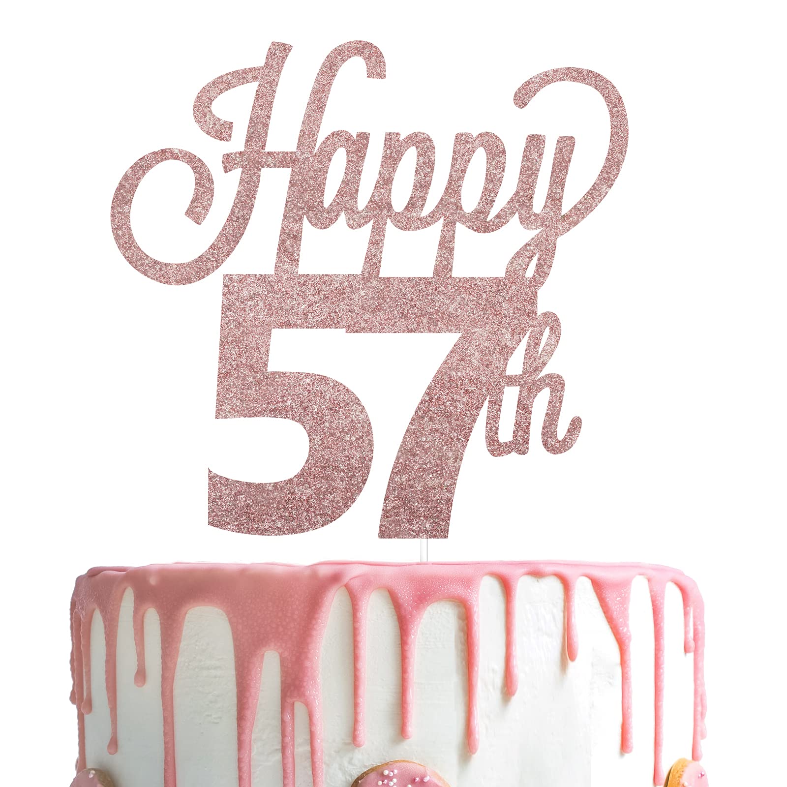 Lingteer Happy 57Th Birthday Cake Topper - Cheers To 57Th Birthday 57 ...