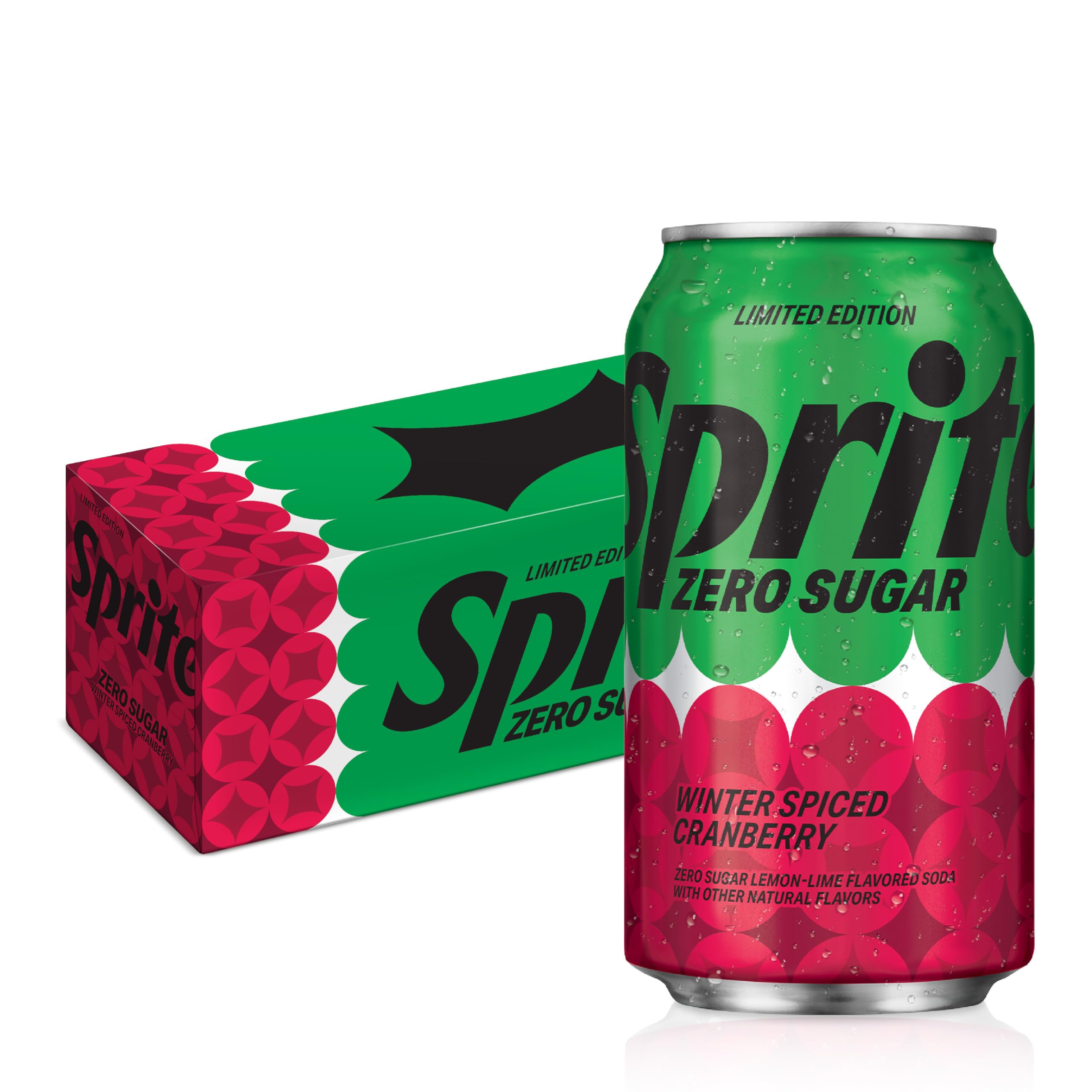 Sprite Winter Spiced Cranberry Zero Sugar Soda Pop 12 fl oz 12 Pack ...