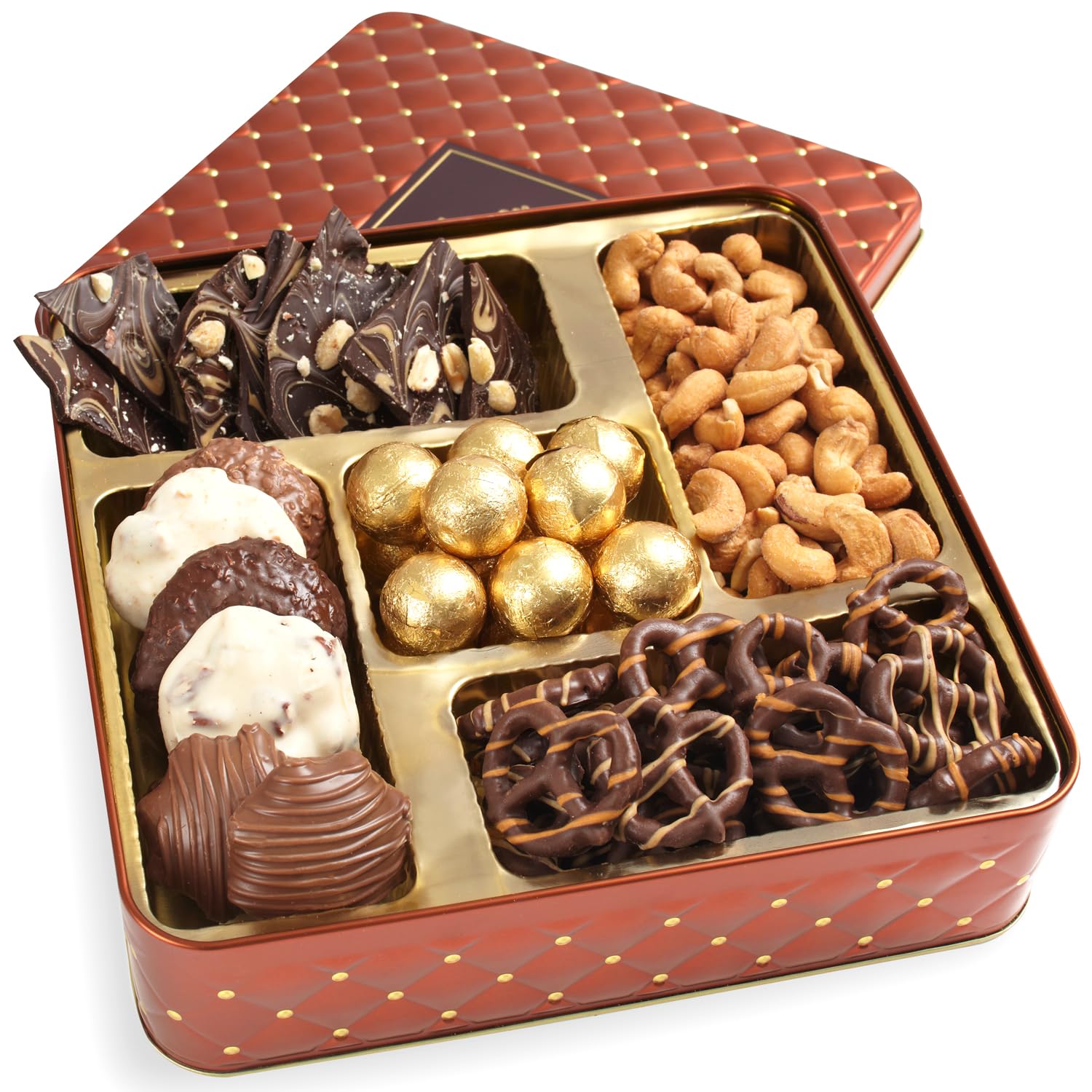 BONNIE AND POP - Holiday Chocolate and Nut Sweet and Savory Gift Basket ...