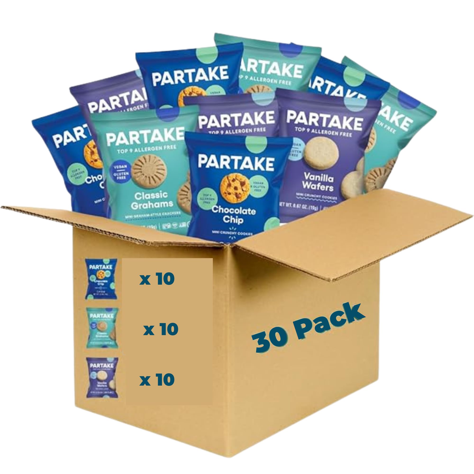 Partake Foods Gluten Free Chocolate Chip Mini Cookie Snack Packs ...