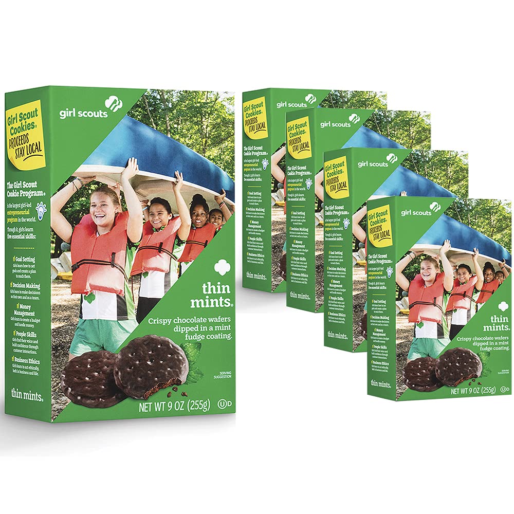 Girl Scout Thin Mints Cookies, 9 Oz(4 Boxes) – Groceryeshop