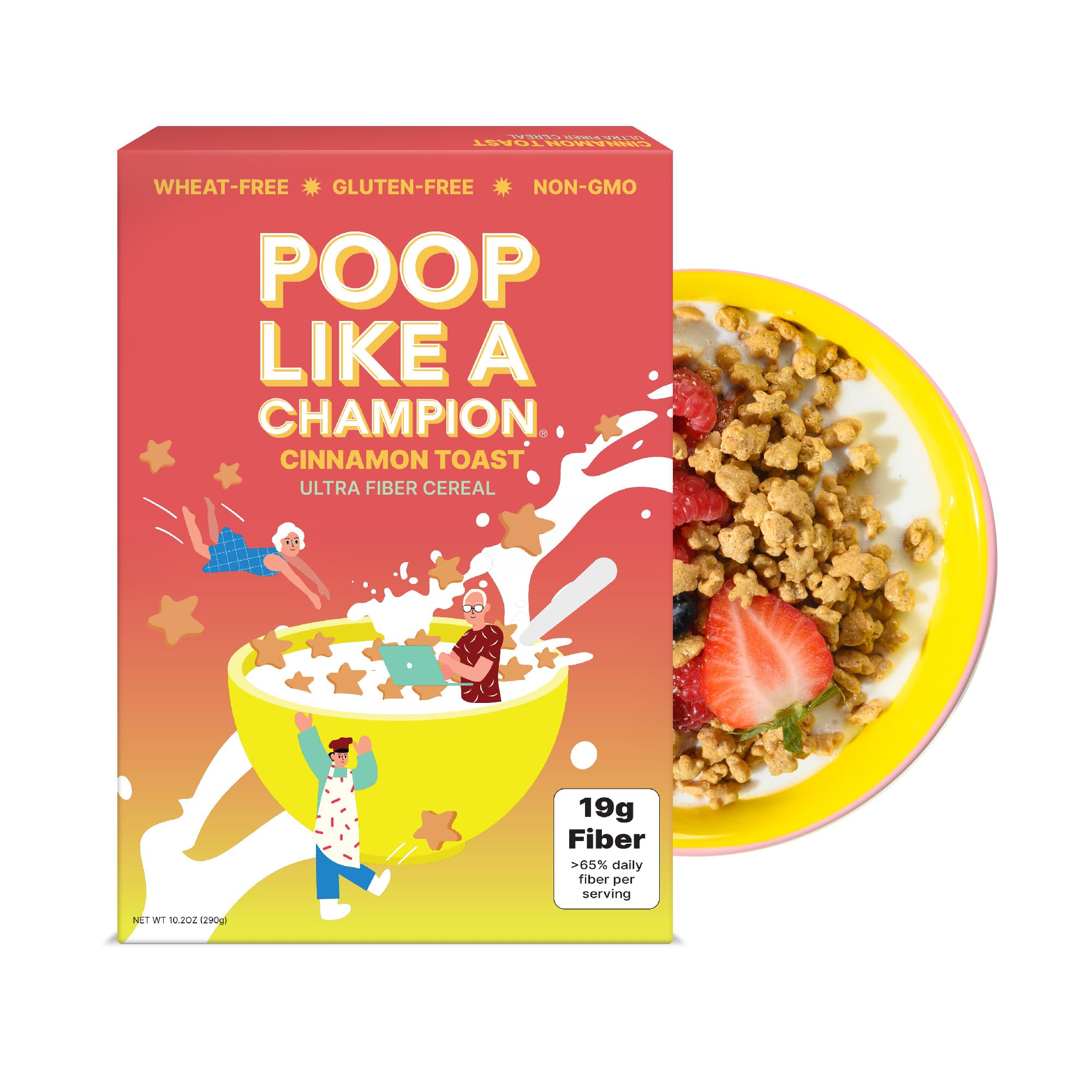 Poop Like a Champion High Fiber Cereal - Cinnamon Toast Flavor, Keto F ...