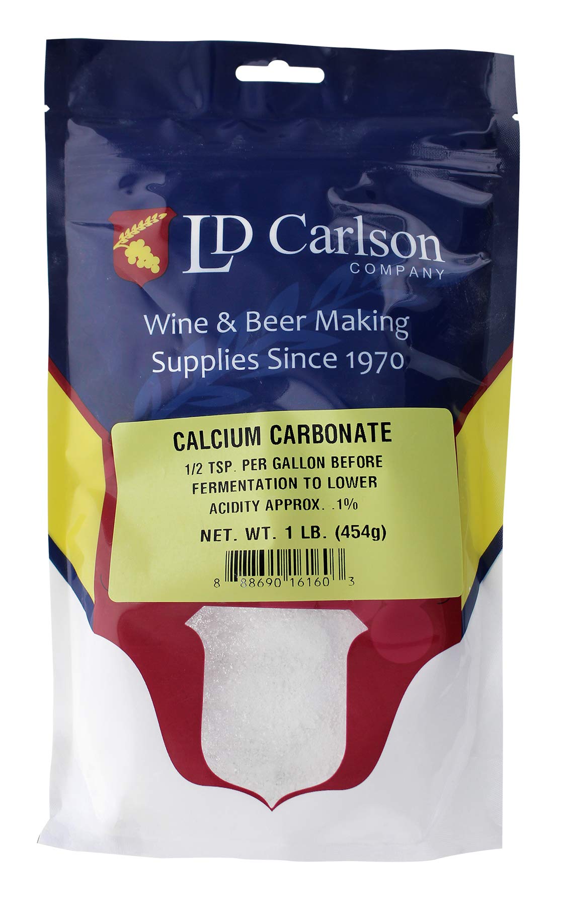 LD Carlson Calcium Carbonate, 16 Ounce (1 LB), White, Model: Does Not ...