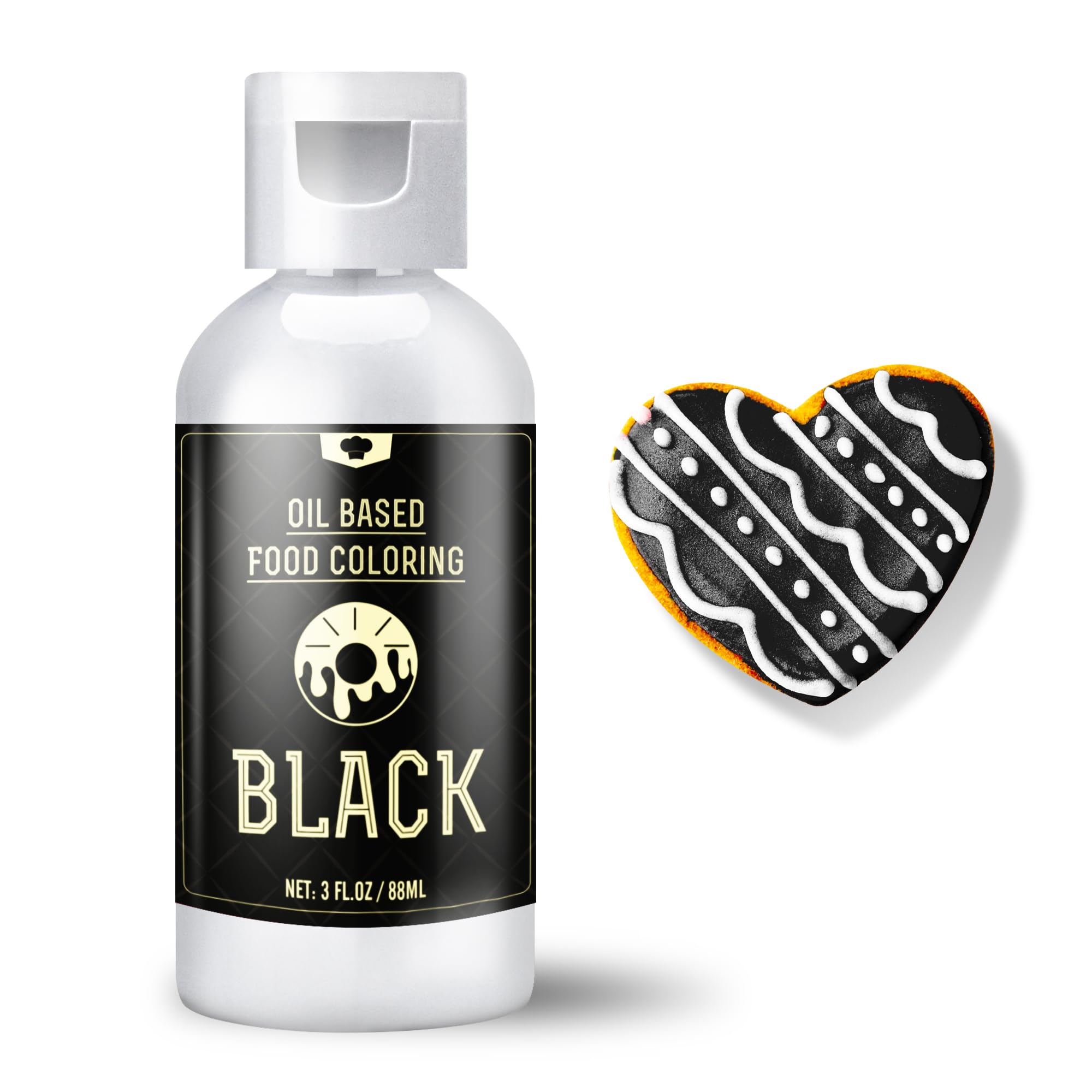 Vividye Oil Based Food Coloring, 88ml, Black, Fat Soluble Dye for Baki ...