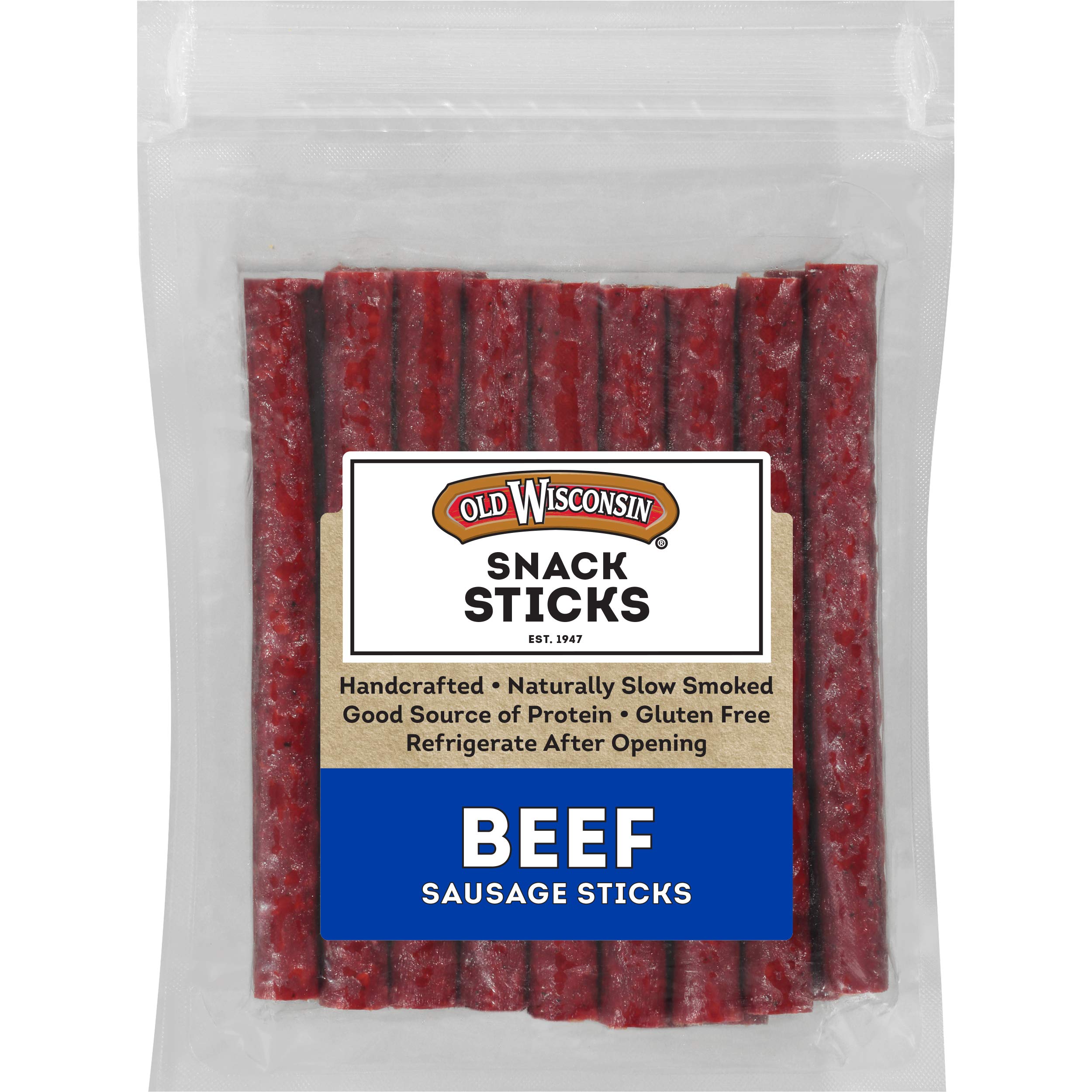 Old Wisconsin Beef Sausage Snack Sticks, Naturally Smoked, High Protei ...