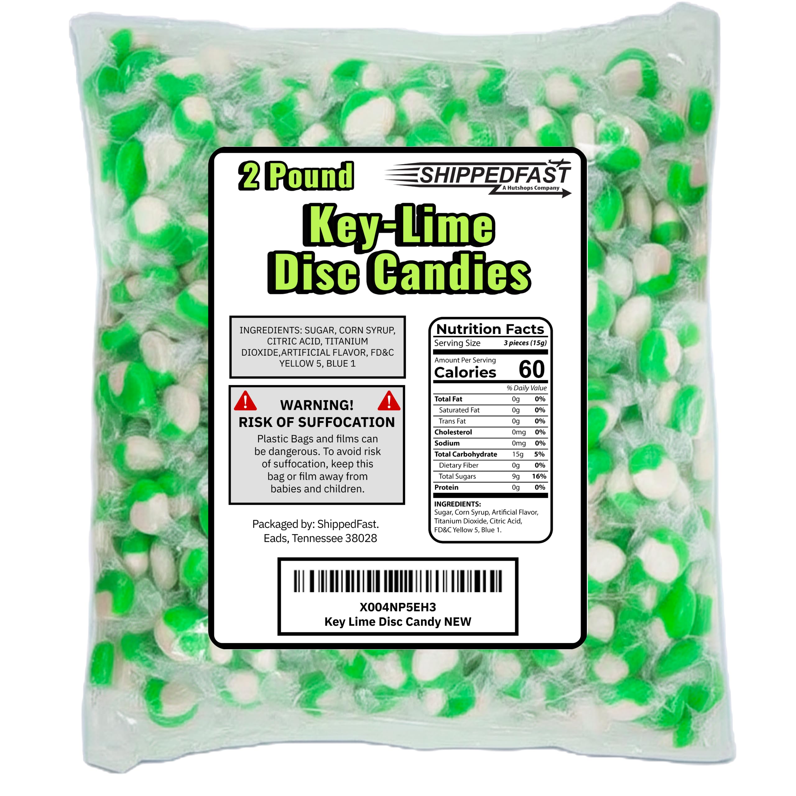 Shippedfast Key Lime Candies - Individually Wrapped Hard Candy, 2 Poun ...