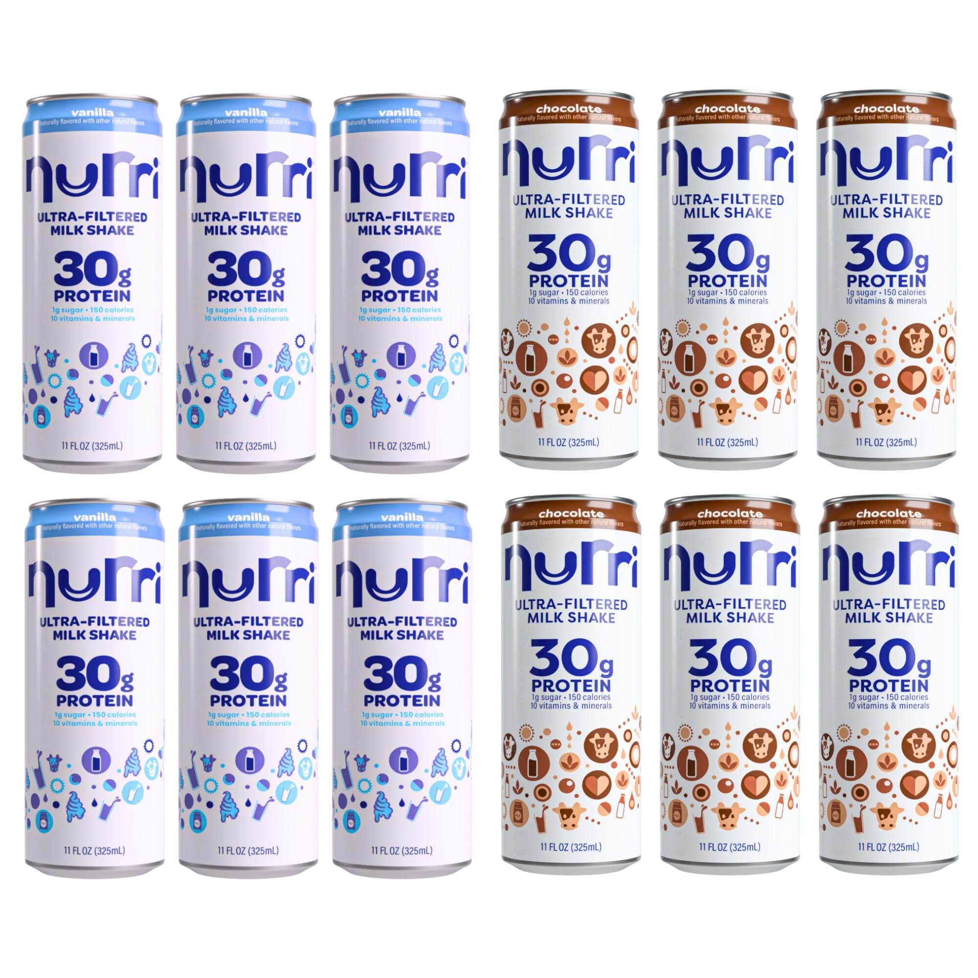 Nurri Ultra-Filtered Protein Shake, 6 Count Vanilla & 6 Count Chocolat ...