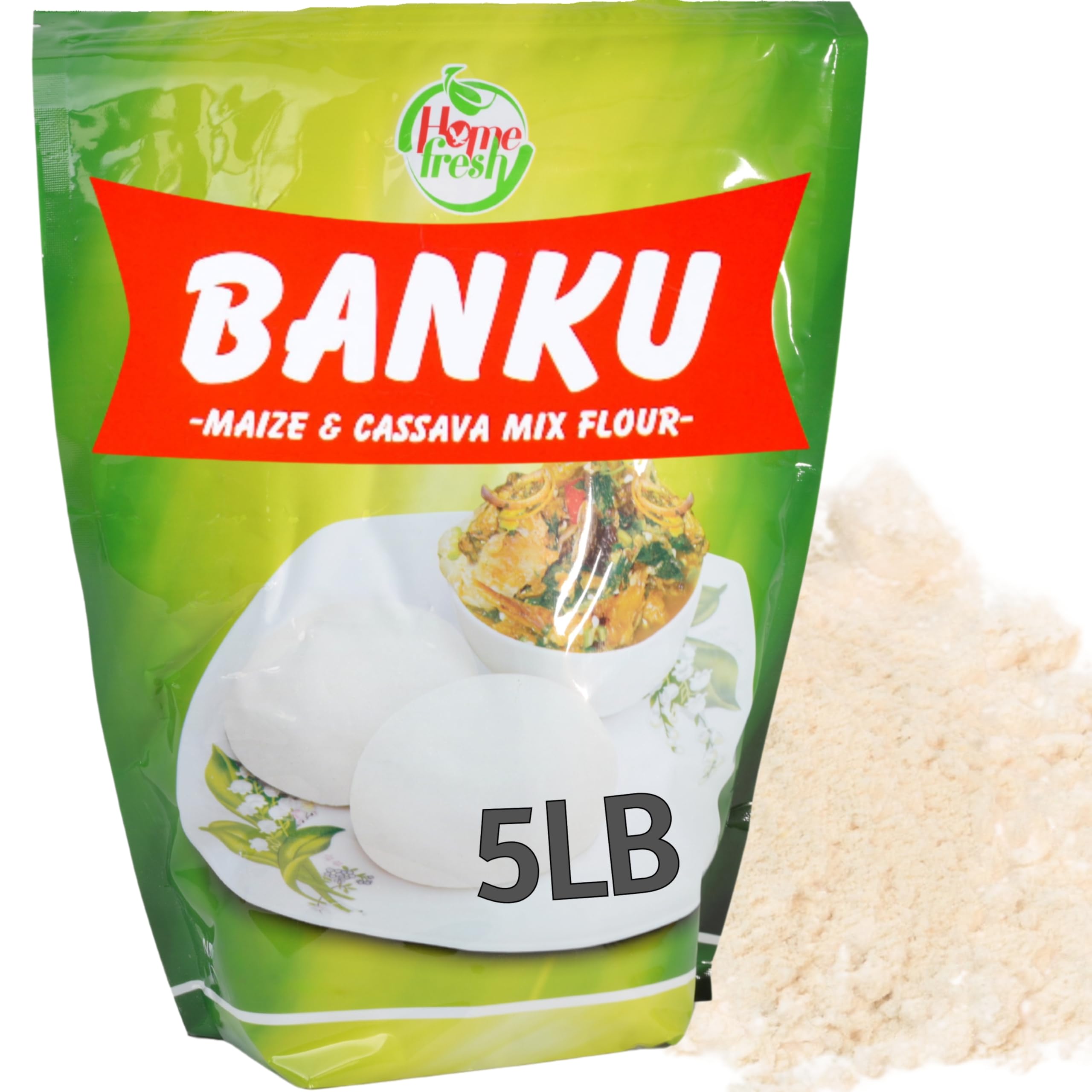 Homefresh Banku Mix Ghana | Pounded Maize & Cassava Powder| African Fo ...