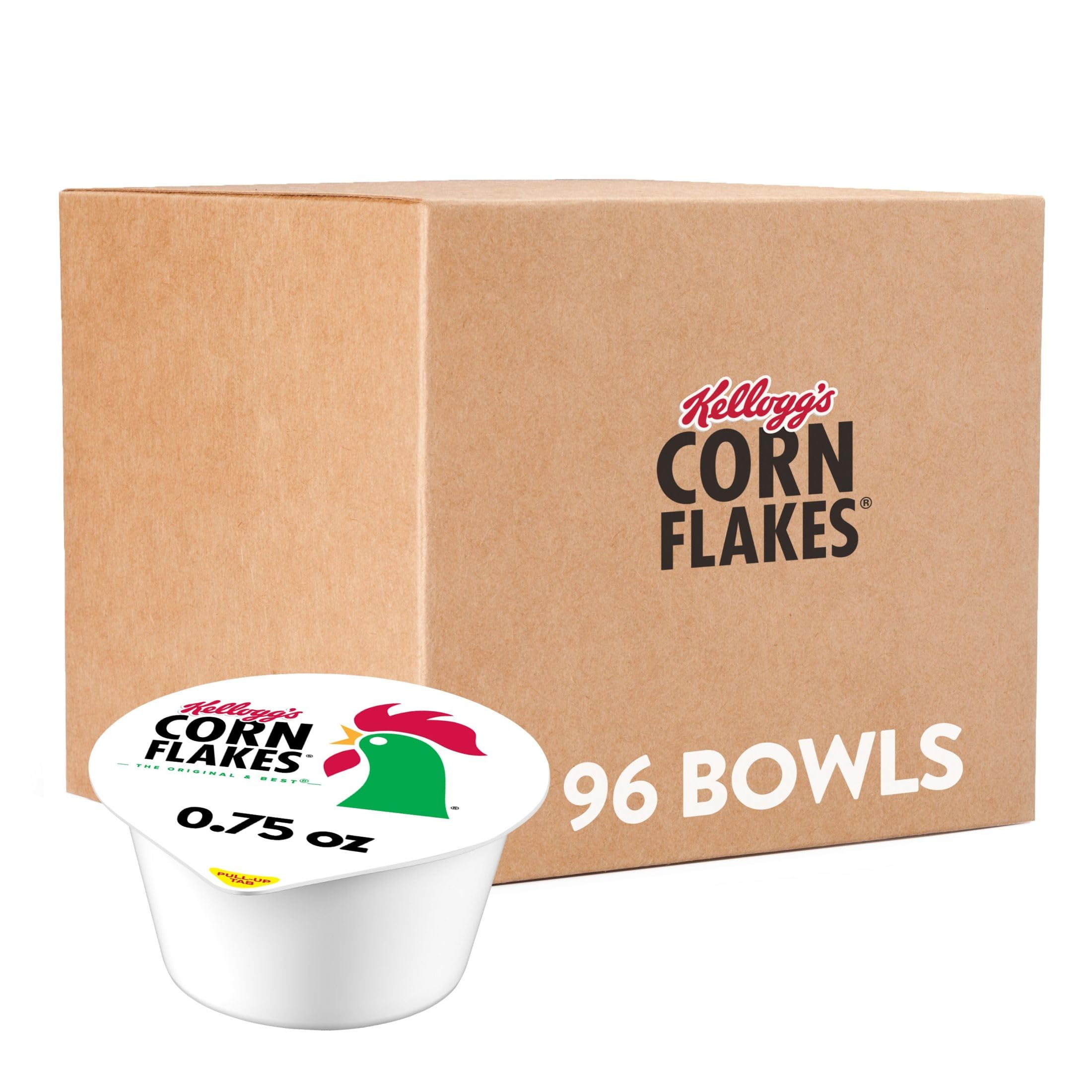Kelloggs Corn Flakes Breakfast Cereal, Original, 0.75oz Pack of 96 ...