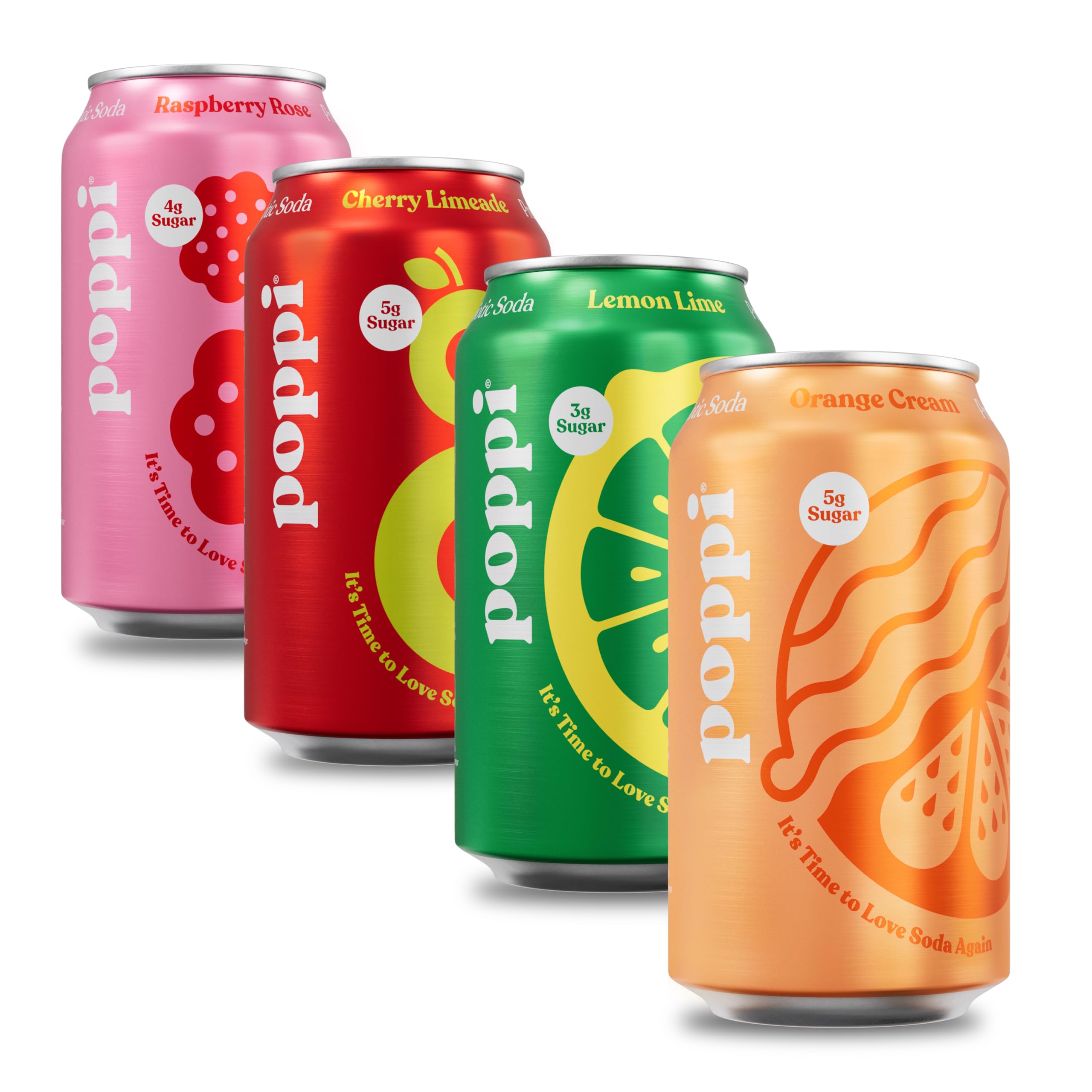 Poppi Sparkling Prebiotic Soda with Apple Cider Vinegar, Variety Pack ...