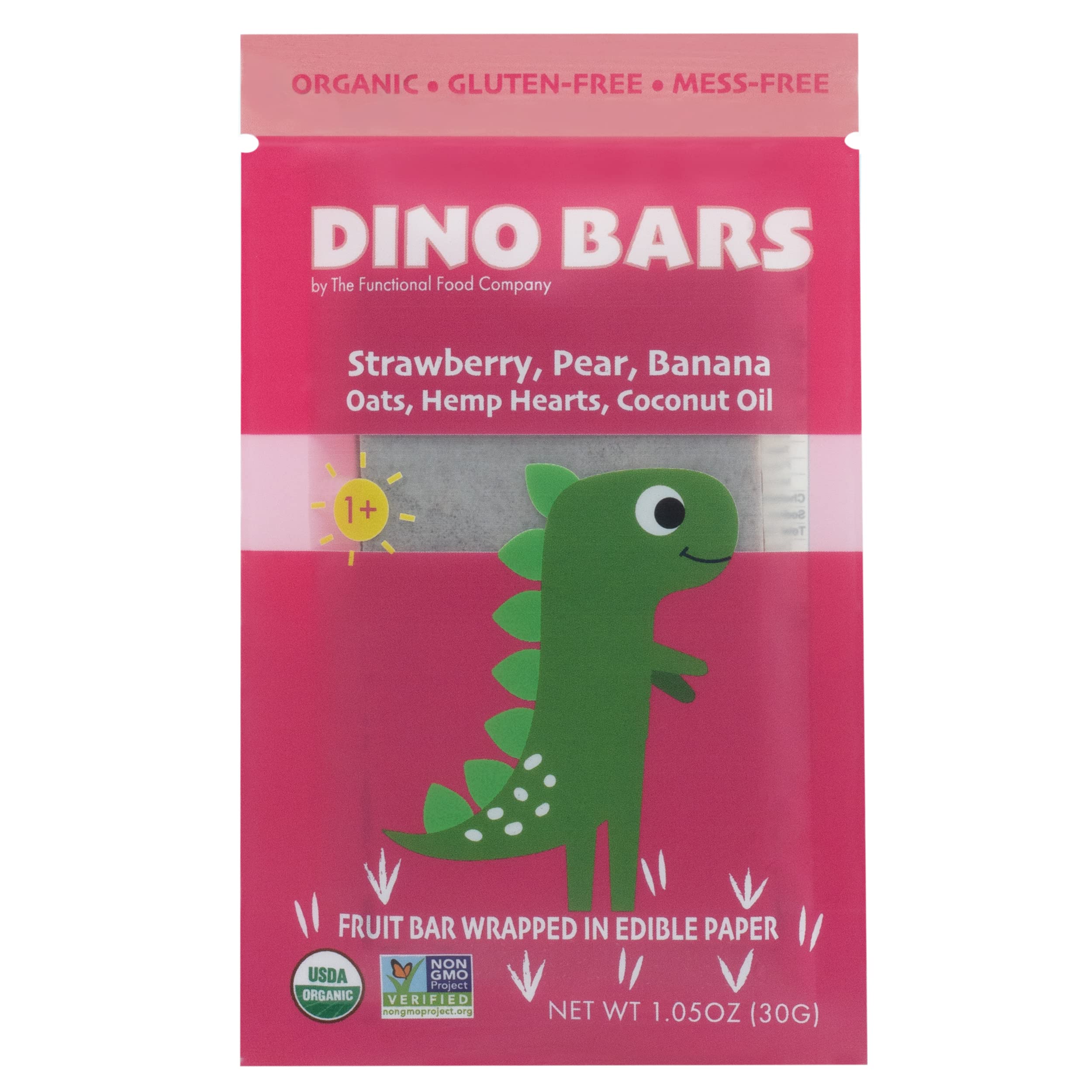 DINO BARS Organic Fruit Bar for Kids, Strawberry Flavor, 20 Count Pack ...