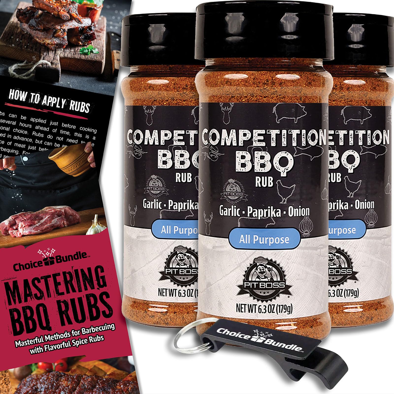 Pit Boss BBQ All Purpose Seasoning Spice & Rub 3 Pack Bundle (18.9 oz ...