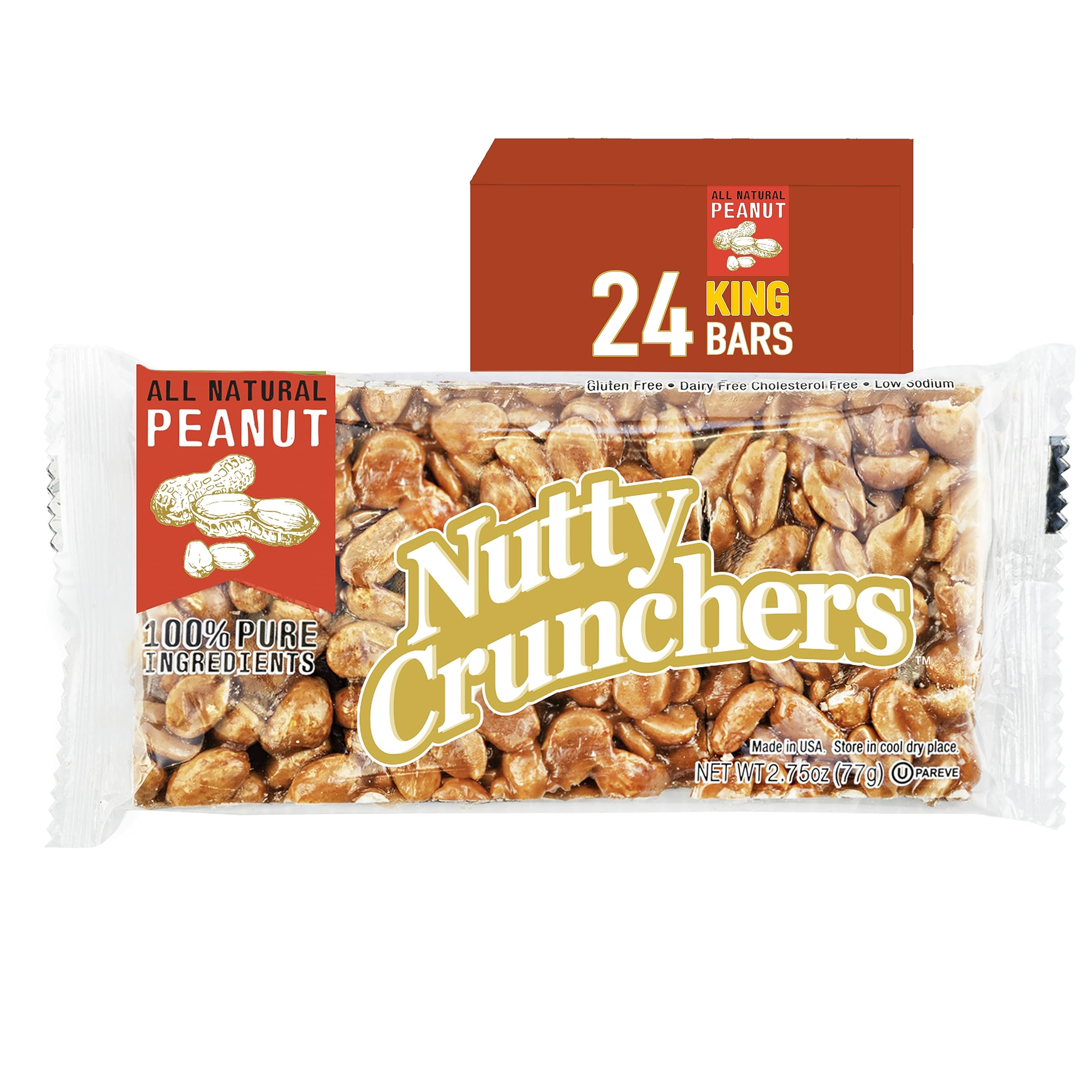 Nutty Crunchers Bars (Peanut, 24 Large Bars/box) – Groceryeshop