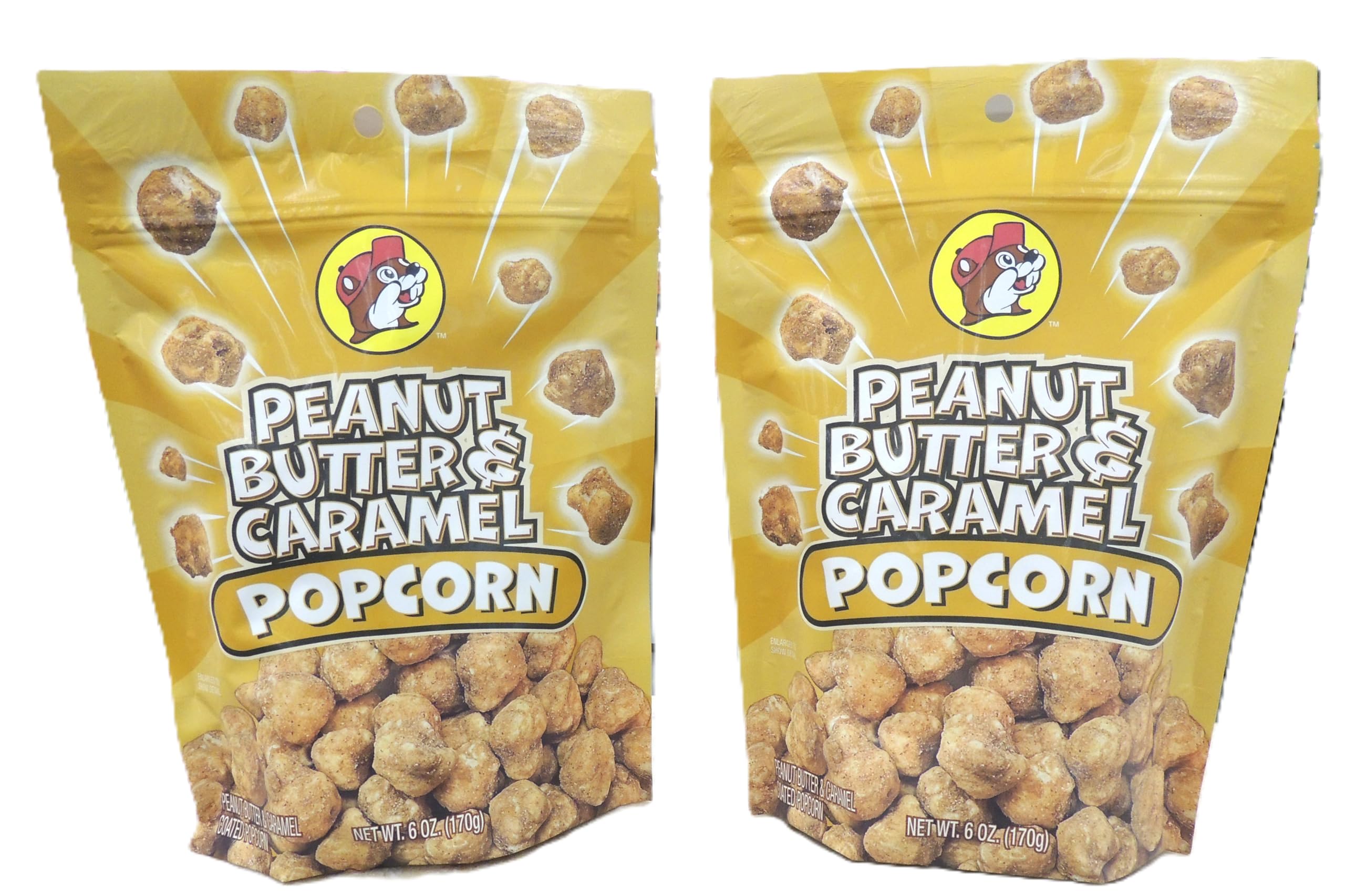 Buc-ees Peanut Butter Caramel Popcorn Bundle - Classic & Spicy - 6 Oun ...