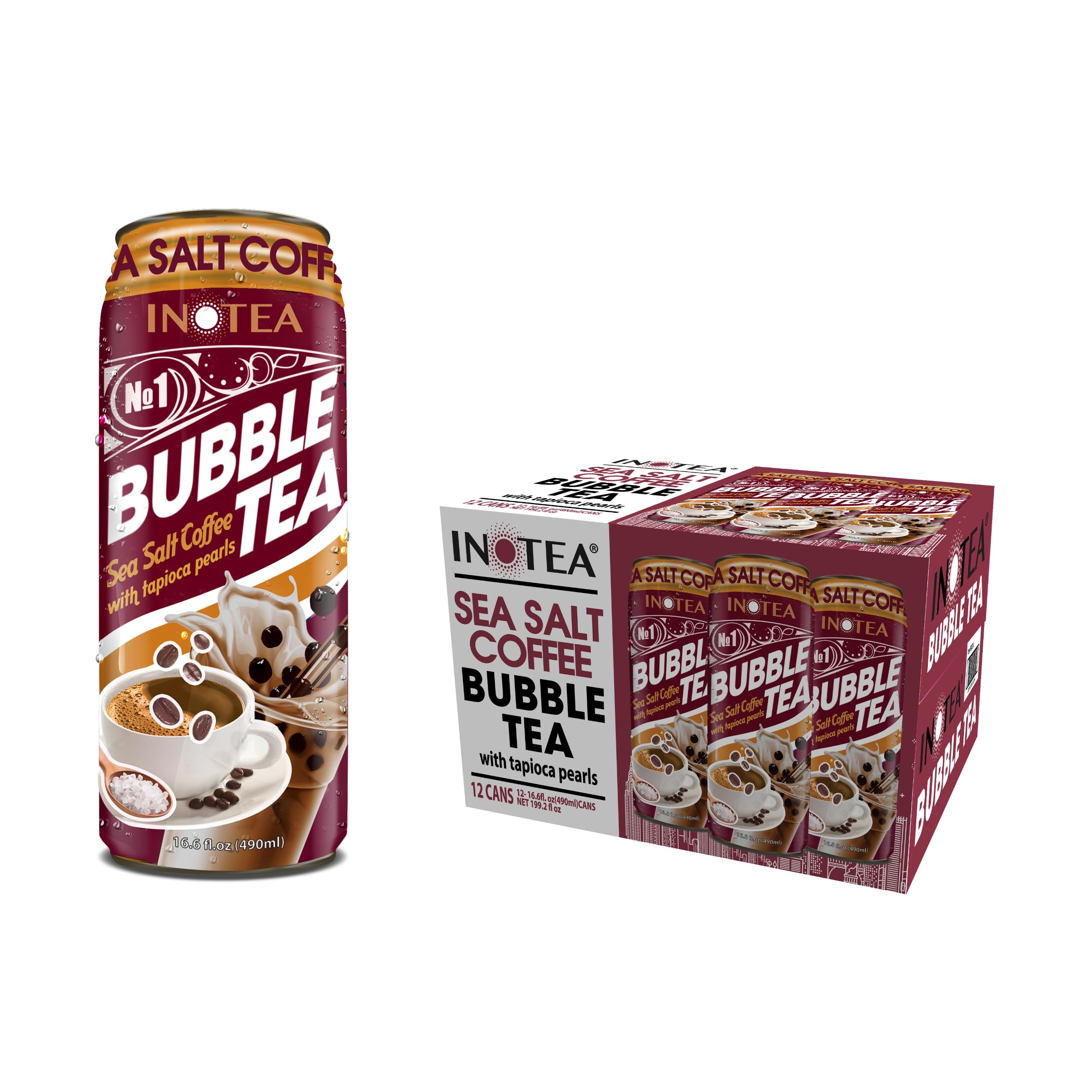 HYOJATEM Bubble Tea - Pack of 12 Cans, Assorted Flavors, 16.6oz Each ...