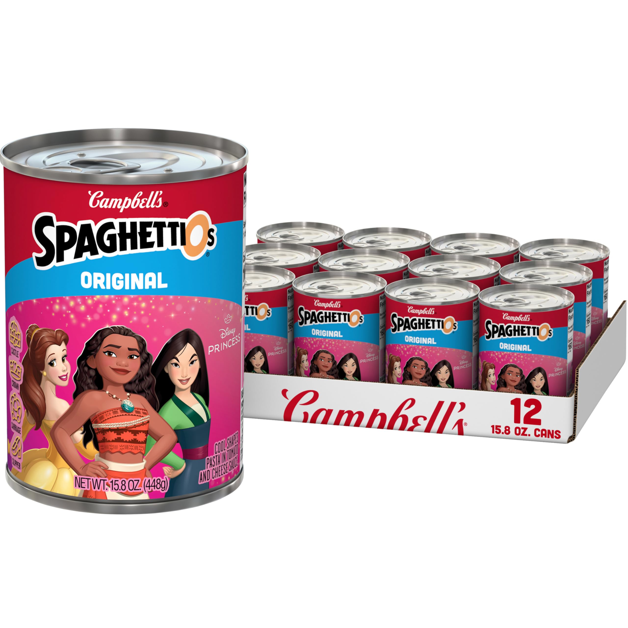 Spaghettios Original Disney Princess Shapes Canned Pasta, Healthy Snack ...