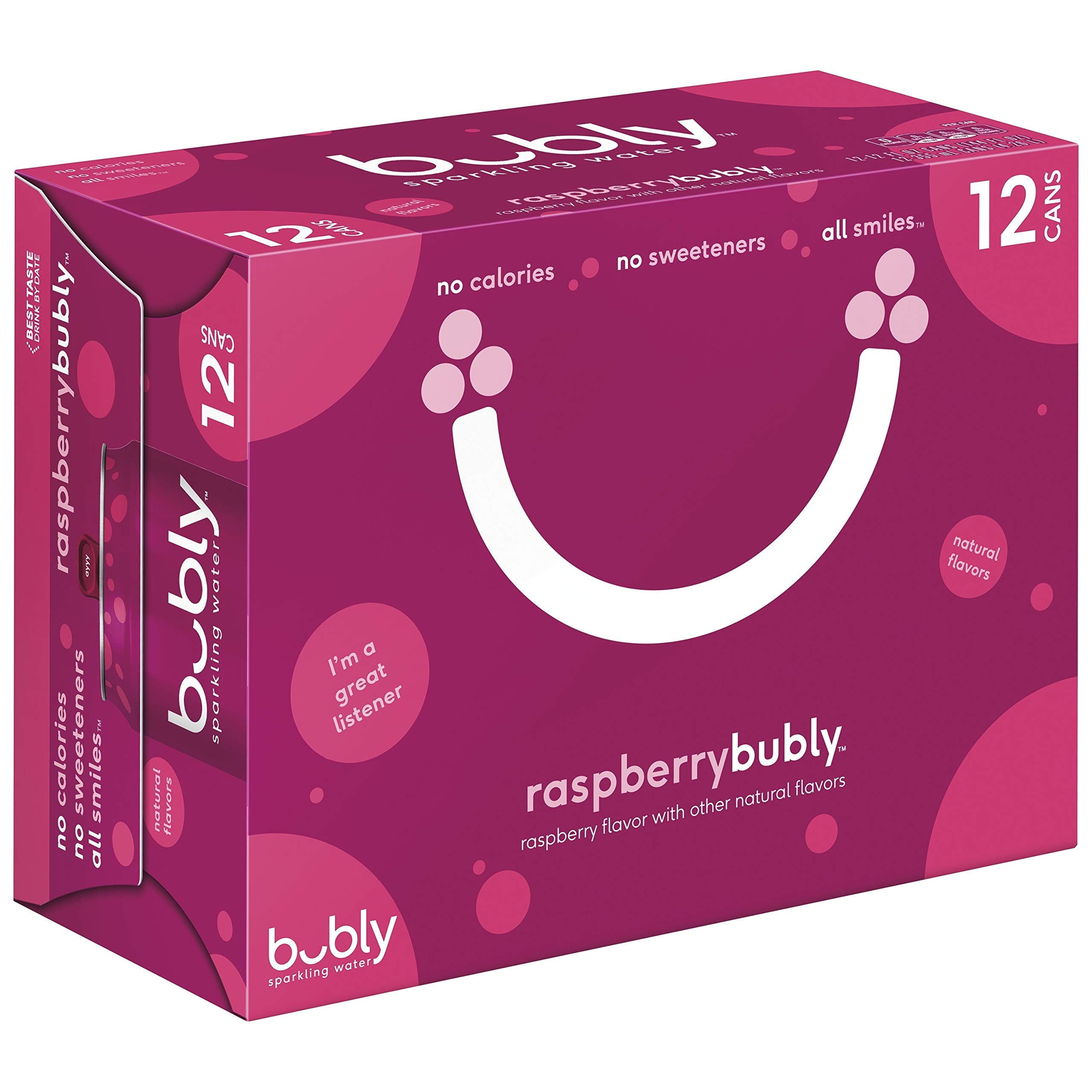 Bubly Sparkling Water, Raspberry, 12Ounce Cans, 12 Count – Groceryeshop