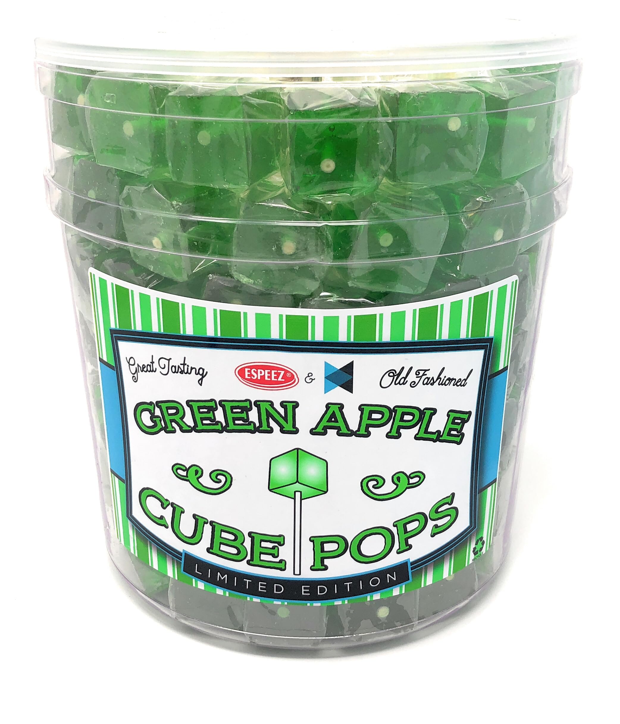 Espeez Hard Candy Cube Lollipops, 100 Count, Individually Wrapped, Gre ...