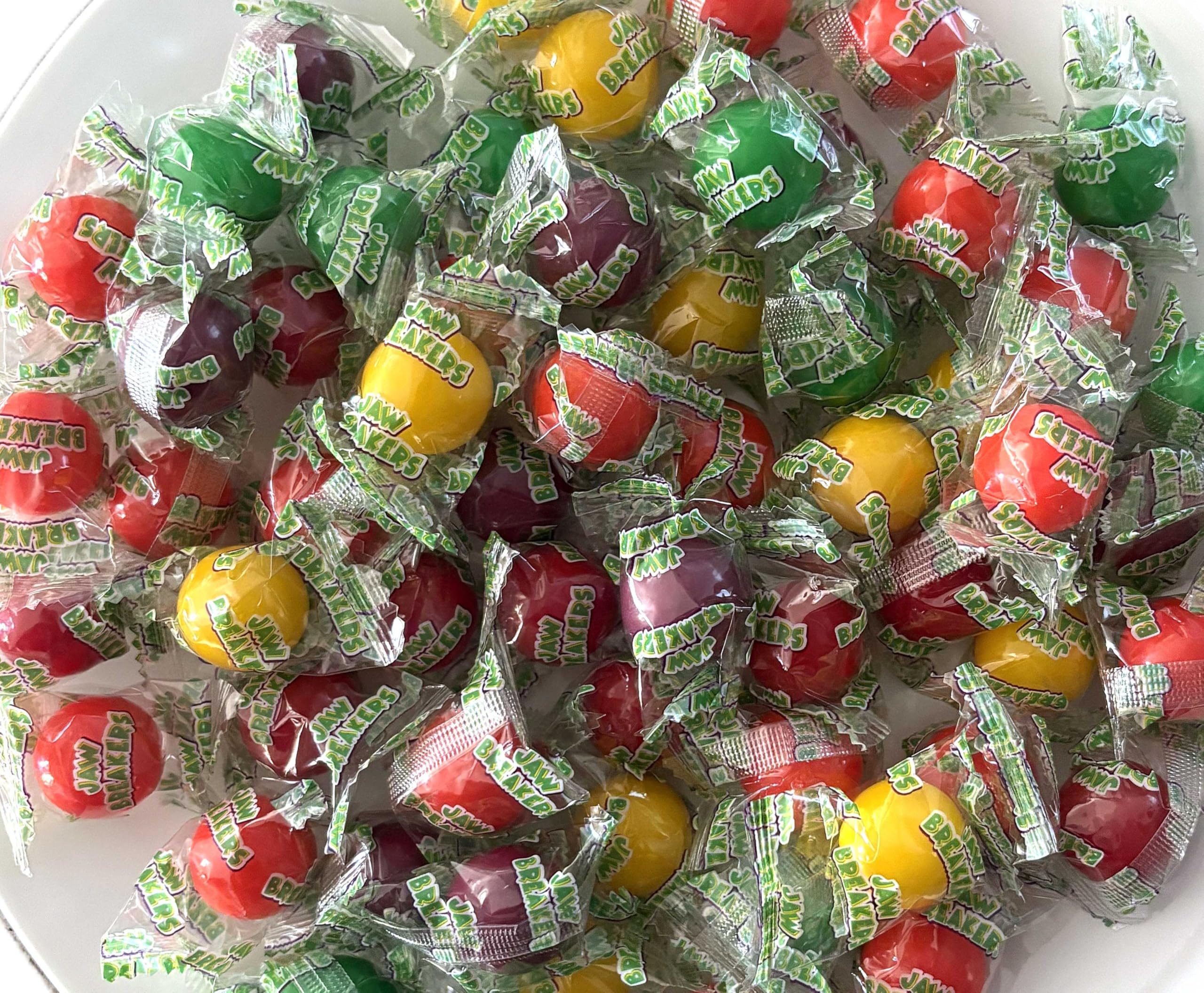 Assorted Fruit Flavored Individually Wrapped Jaw Breaker Candy - 1 lb ...