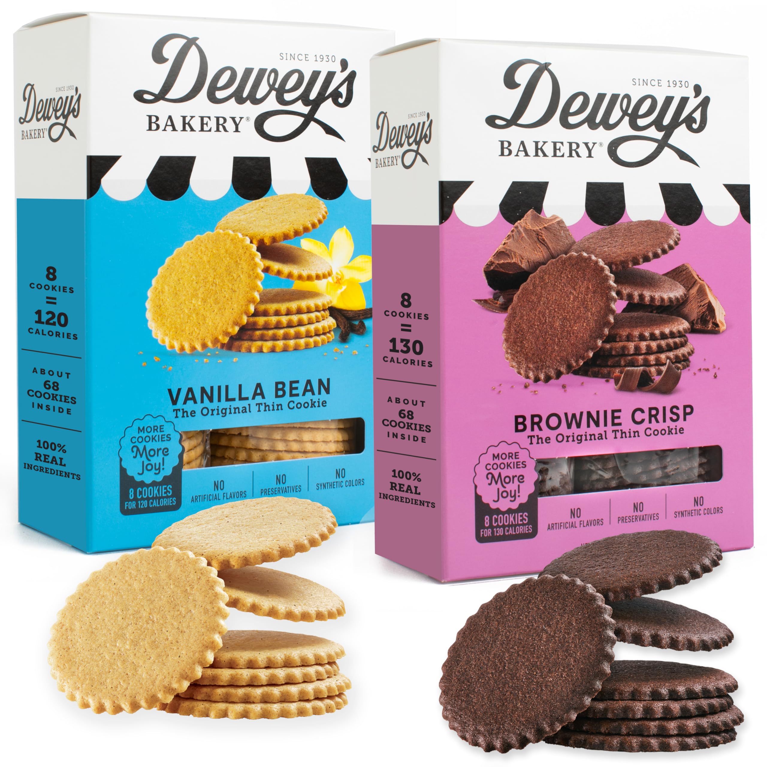 Dewey'S Bakery Brownie & Vanilla Moravian Style Cookie Thin Variety Pa ...