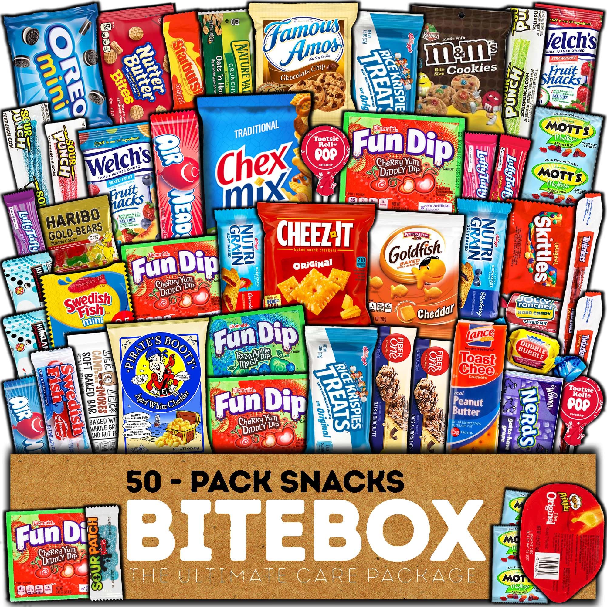 CANOPY SNACKS BITEBOX Snack Box Variety Pack 50 Count Gift Basket for ...