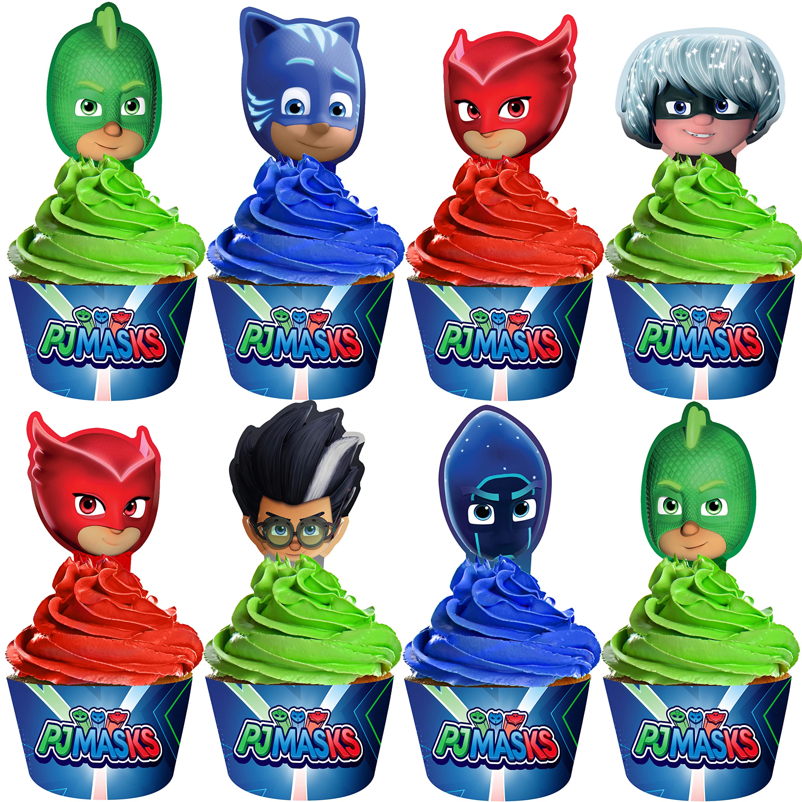 Treasures Gifted Officially Licensed Pj Masks Cupcake Toppers & Wrappe ...