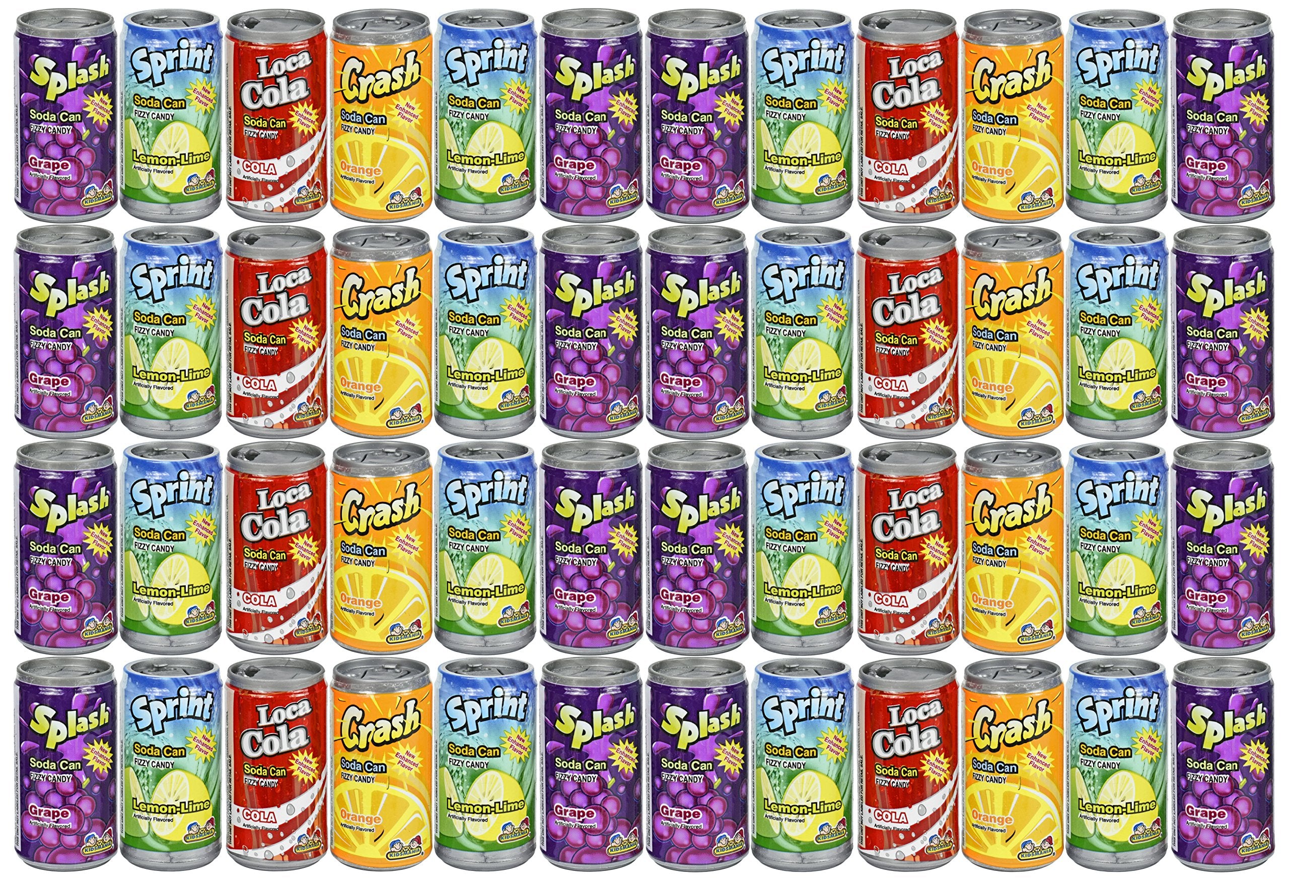 Set Of 48 - .25Oz Mini Soda Can Fizzy Candy! - Goody Bag Filler - Party ...